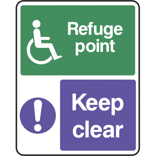 "Refuge Point, Keep Clear" Sign with SafetySignStore.co.uk