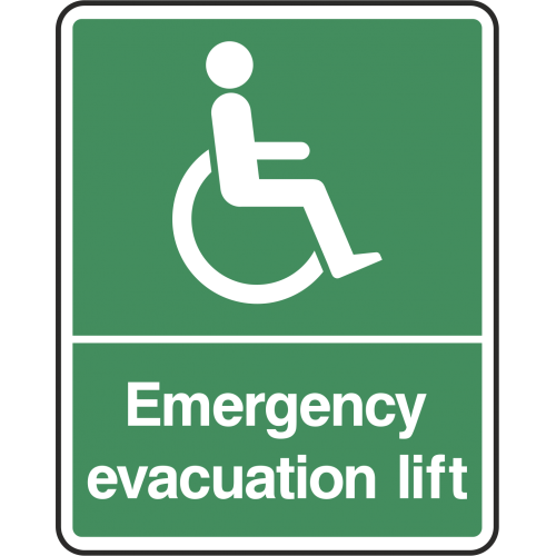 "Emergency Evacuation Lift" Sign with SafetySignStore.co.uk
