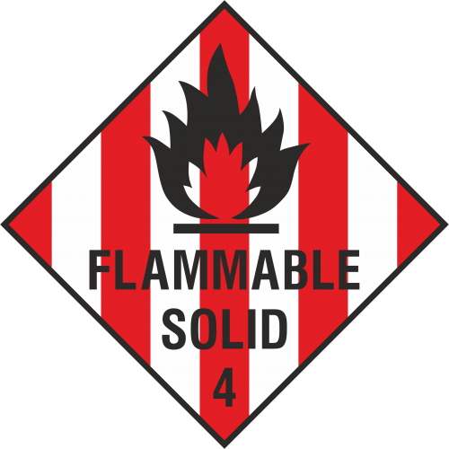 'Flammable Solid 4' Sign with SafetySignStore.co.uk