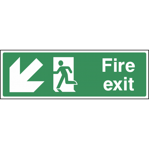 Fire Exit Left/Down Arrow Sign with SafetySignStore.co.uk