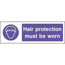 "Hair Protection Must Be Worn" Sign with SafetySignStore.co.uk