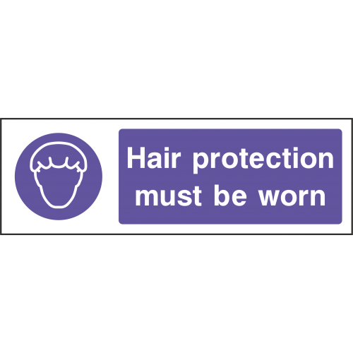 "Hair Protection Must Be Worn" Sign with SafetySignStore.co.uk