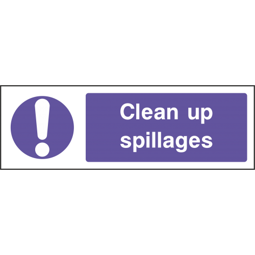 "Clean Up Spillages" Sign with SafetySignStore.co.uk