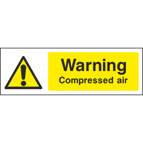 'Warning Compressed Air' Sign with SafetySignStore.co.uk