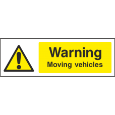 'Warning Moving Vehicles' Sign with SafetySignStore.co.uk