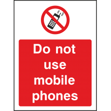 Do Not Use Mobile Phones Sign with SafetySignStore.co.uk