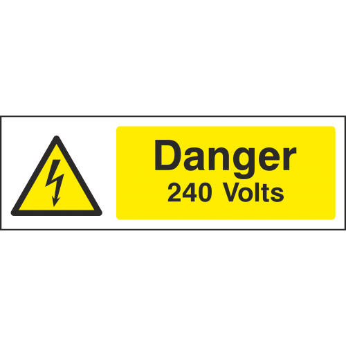Danger 240 Volts - Landscape Sign with SafetySignStore.co.uk