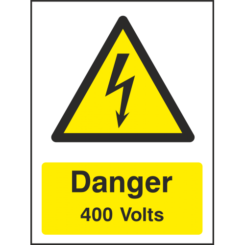 Danger 400 Volts - Portrait Sign with SafetySignStore.co.uk