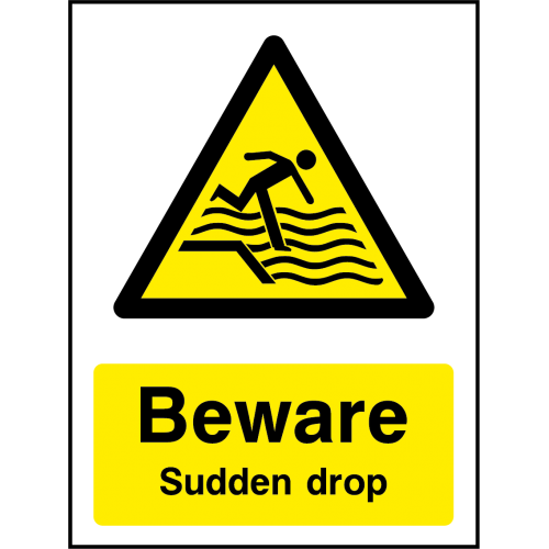Beware Sudden Drop Sign with SafetySignStore.co.uk